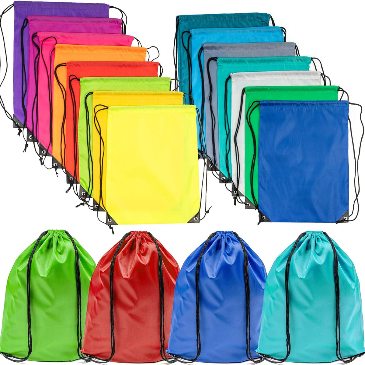 Premium Nylon Drawstring Bags - Durable & Colourful - Multi-Pack – Bramble
