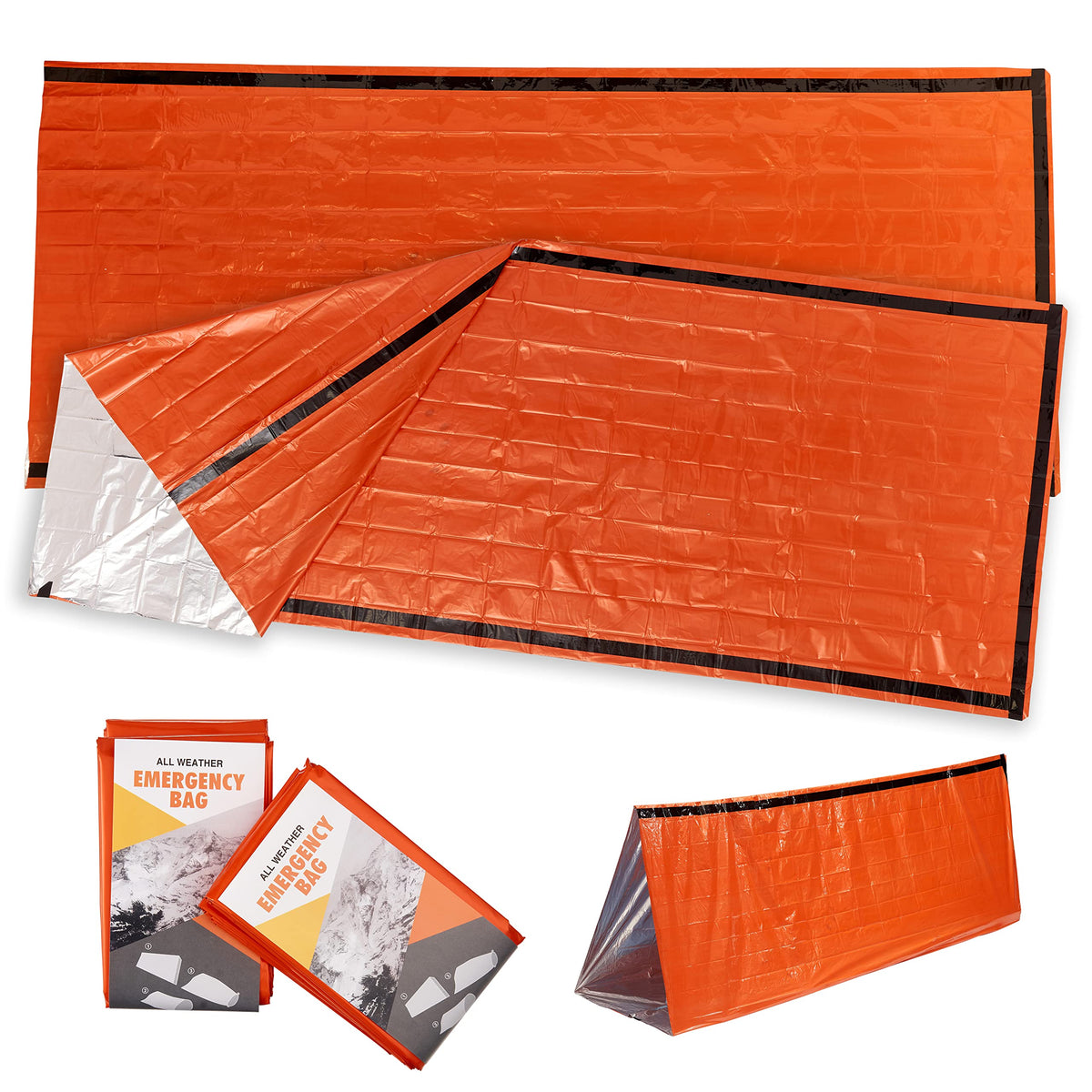 2 Weatherproof Survival Sleeping Bags - Compact & Life-Saving – Bramble