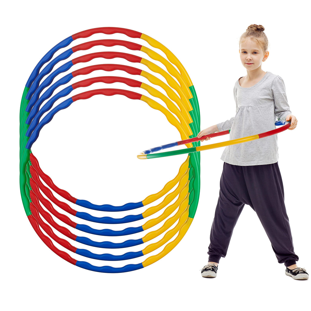 6 Adjustable Colourful Snap Together Hula Hoops – Bramble