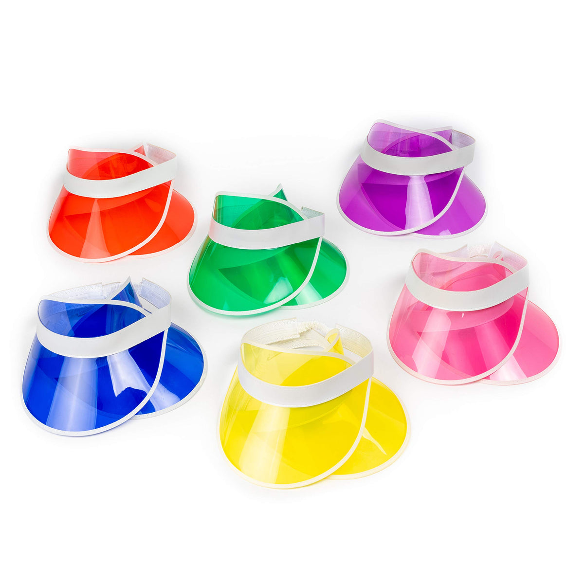12-Pack Neon Sun Visor Hats - Bright, Retro & Comfortable – Bramble